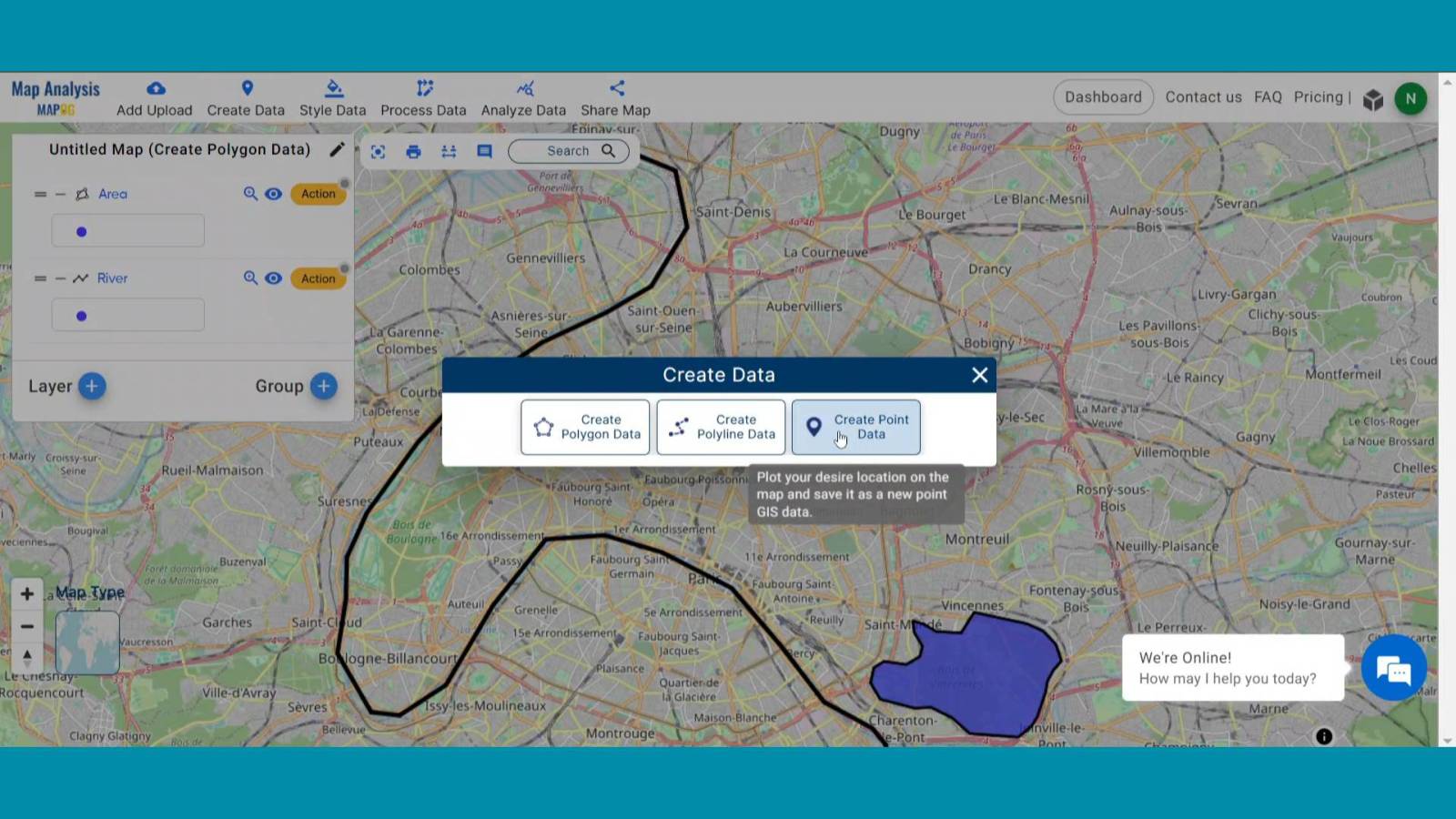 Create Point Line Polygon On Map Mapog