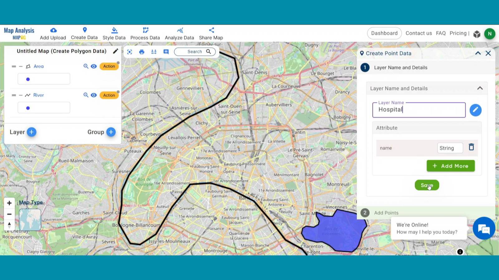 Create Point Line Polygon On Map Mapog