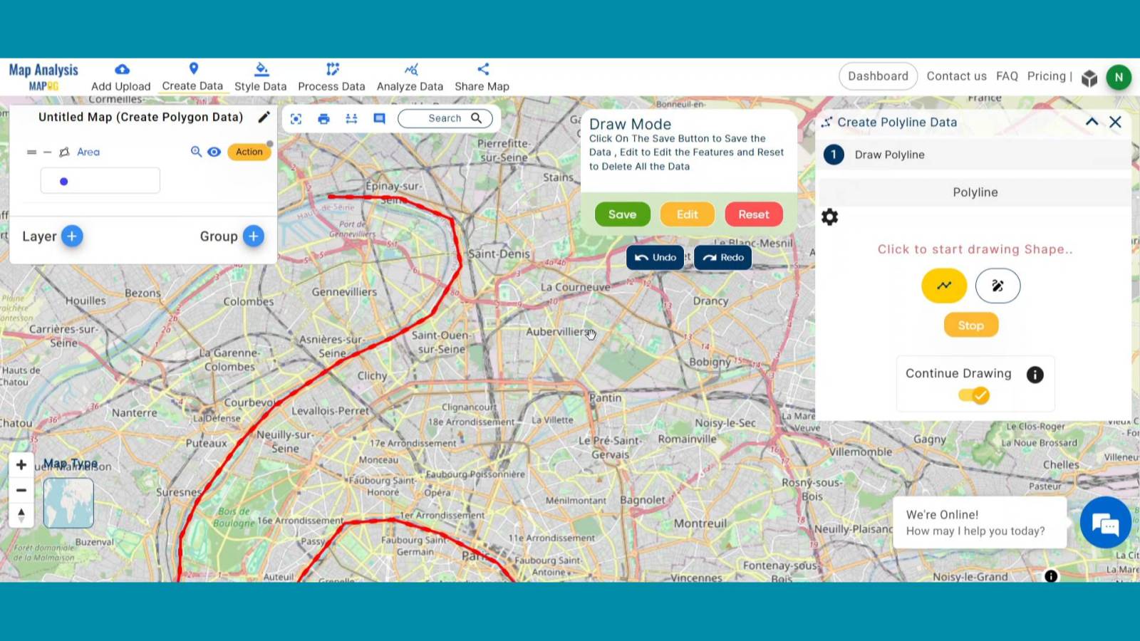 Create Point Line Polygon On Map Mapog