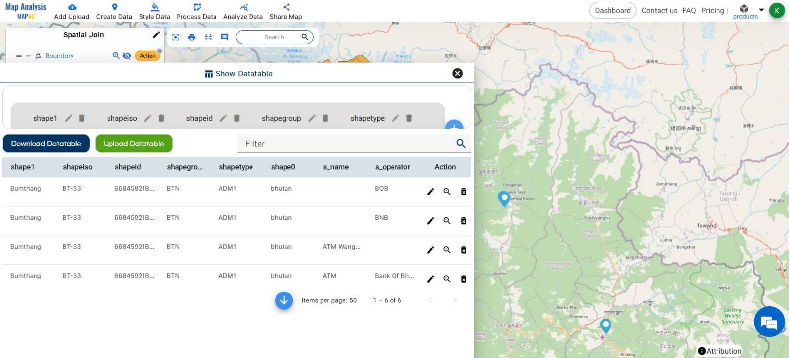 Mapping Access Spatial Join Analysis
