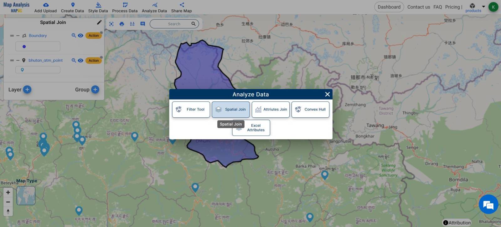 Mapping Access Spatial Join Analysis