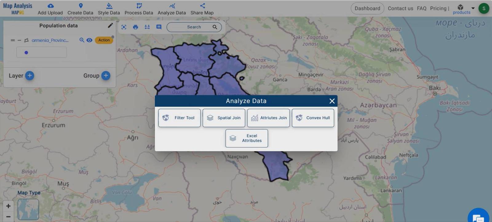 Create Map Join The Excel Population Data To The Country Polygons Mapog