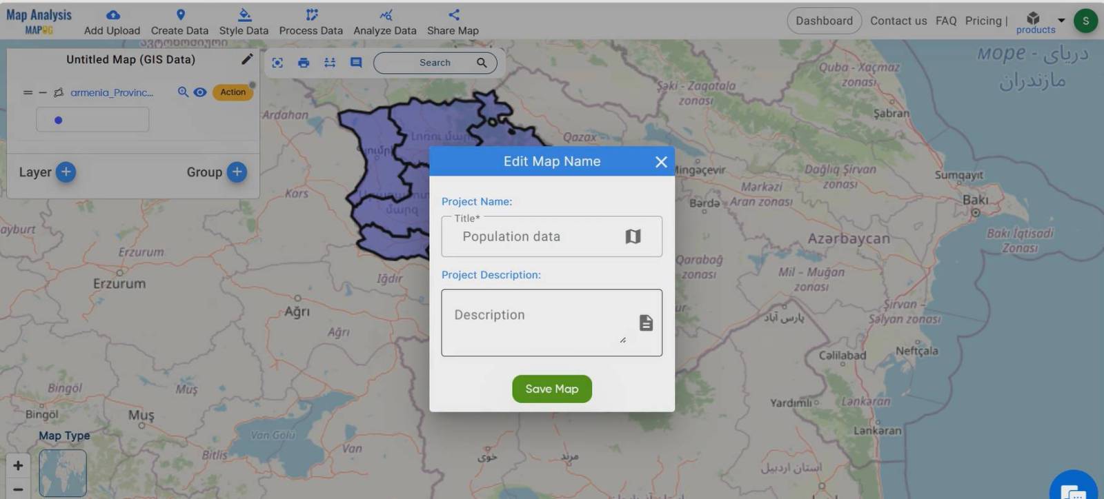 Create Map Join The Excel Population Data To The Country Polygons Mapog